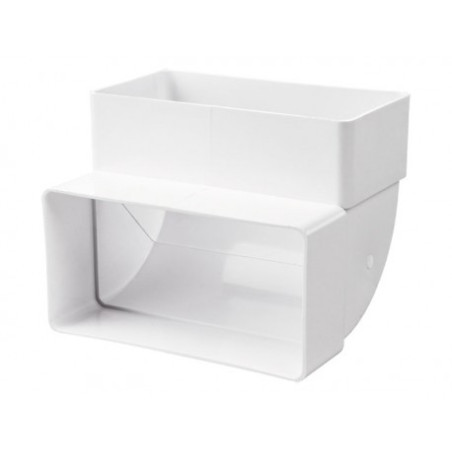 Codo rectangular vertical PVC blanco 110x55